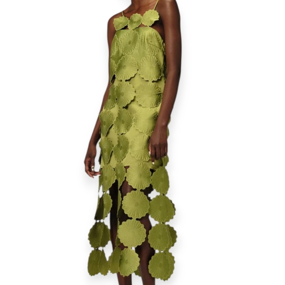 ASOS | Dresses | Asos Arrange Sz 4 Floral Cutwork Midi Dress Green ...